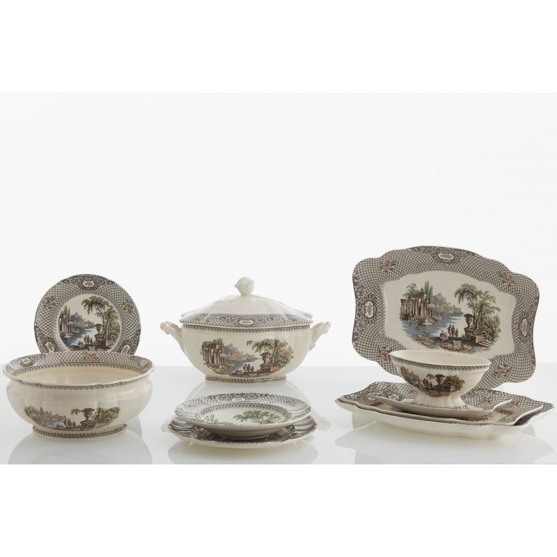 Tableware La Cartuja de Sevilla Atenea Collection 56 Pieces – Pino ...